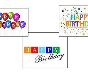 Signature Cards - Birthday Greeting Card Assortment, 3 Card Designs, 5x7 Inches, 25 Cards & 26 Bright White Envelopes (VP1601)