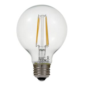 euri lighting vg25-2000e led g25 bulb, filament line, warm white 2700k, dimmable, 7.5w (60w equivalent), 800 lm, clear, 360 degree beam angle, damp rated, e26 base, ul & e-star listed