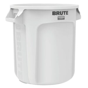 Rubbermaid Brute Round Trash Can 10 Gallon, White