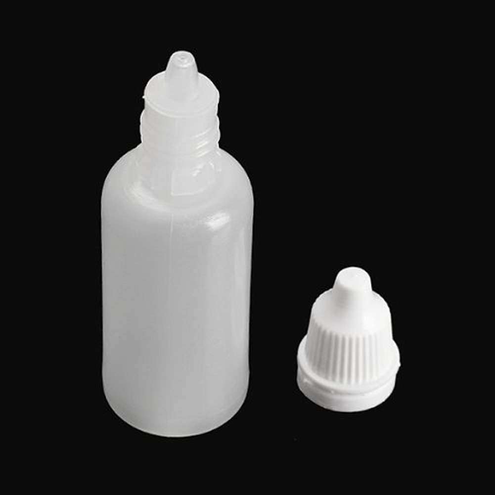 50pcs Plastic Empty Squeezable Eyedrops Dropping Bottle Eye Liquid Dropper- Plug Can Removable the Lip Can Be Screwed On (20ml)