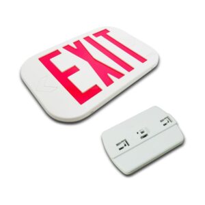 TopLighting (Double Sided) LED Exit Sign Light, Emergency Light, Dual Face, SMD New Gen. Red Letter Lighting, UL & ETL Certified, Battery Back Up, Wall, Ceiling, Side Mount, AGG2166