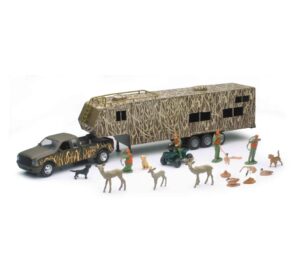 newray wildlife hunter fifth wheel w/ camo camper & deer set scale 1:32, unisex