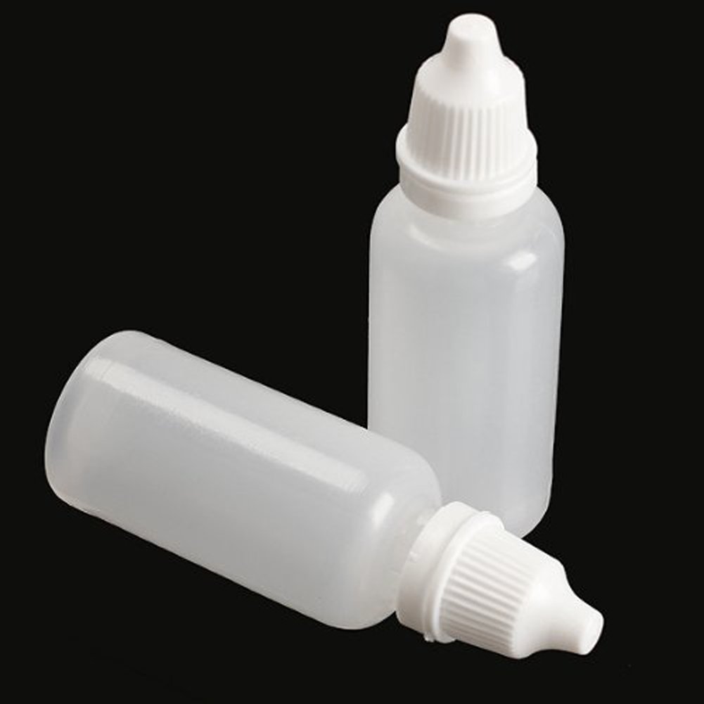 50pcs Plastic Empty Squeezable Eyedrops Dropping Bottle Eye Liquid Dropper- Plug Can Removable the Lip Can Be Screwed On (20ml)