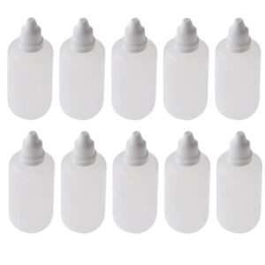 10pcs 100ml empty refillable portable plastic squeezable dropper bottle cosmetic makeup packaging essential oil container with screw lid and plug (100 ml)