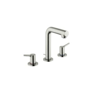 hansgrohe talis s modern premium easy clean 2-handle 3 7-inch tall bathroom sink faucet in brushed nickel, 72130821