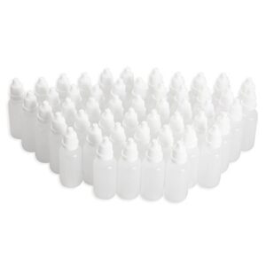 50pcs plastic empty squeezable eyedrops dropping bottle eye liquid dropper- plug can removable the lip can be screwed on (20ml)