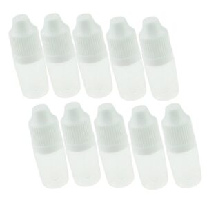 newzoll 5 ml empty plastic dropper clear bottles squeezable e-juice e-liquid childproof 10pcs white cap