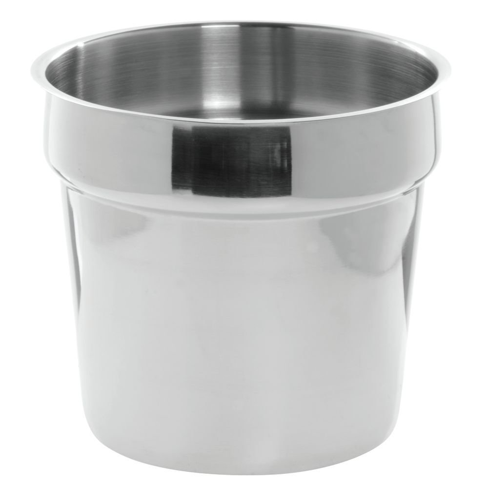 HUBERT 2 qt Bain Marie Inset Pan Stainless Steel - 5 1/2"Dia x 7 3/4"H