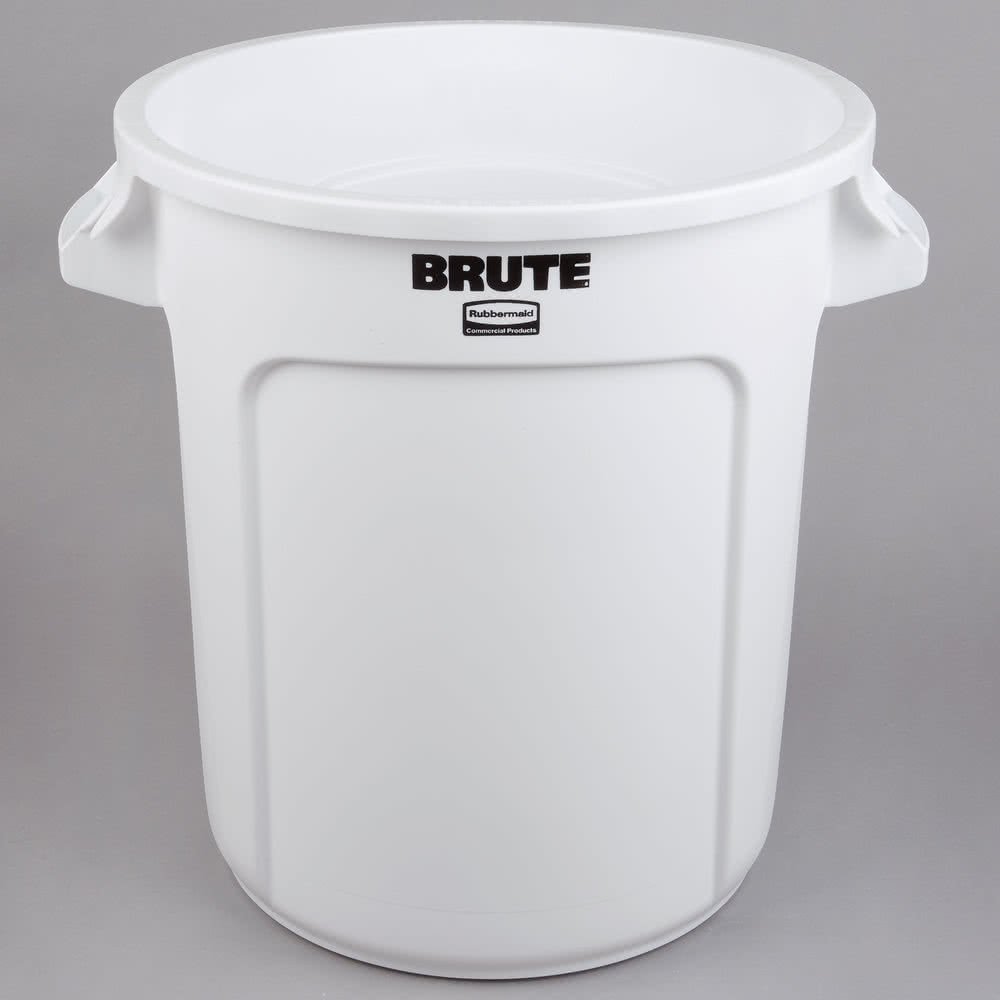 Rubbermaid Brute Round Trash Can 10 Gallon, White