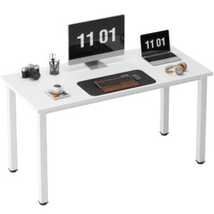 need computer desk, 47 inch home office desk, modern simple style home office gaming desk, basic writing table for study student, white