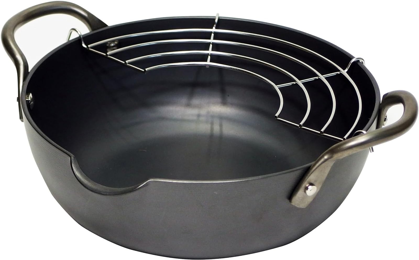 Riverlight Kyoku Japan J1320 Iron Deep Frying Pot, Small, 0.3 gal (1.5 L), Iron Nitride, IH Compatible, Rust Resistant, Made in Japan