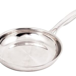 Swiss Diamond Stainless Steel 8 Inch Frying Pan, Premium Clad Induction Skillet, Dishwasher Safe and Oven Safe