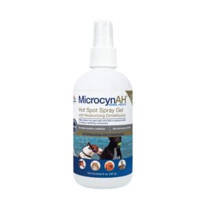 manna pro microcynah anti-itch spray gel with moisturizing dimethicone for dogs | non-irritating spray formulated to hot spot pain and itch | veterinarian recommended non-toxic formula | 8oz