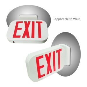 TopLighting (Double Sided) LED Exit Sign Light, Emergency Light, Dual Face, SMD New Gen. Red Letter Lighting, UL & ETL Certified, Battery Back Up, Wall, Ceiling, Side Mount, AGG2166