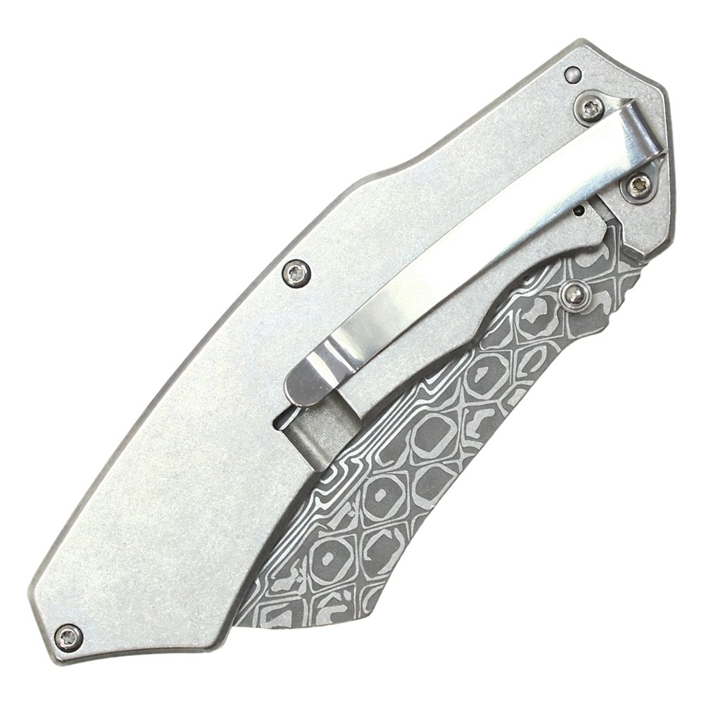 Wartech Buckshot Thumb Open Stainless Steel Handle with Inlay Classic Razor Pocket Knife (Black) … (DS)