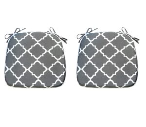 fbts prime outdoor seat cushions set of 2 patio chair cushions with ties 16x17 inch grey geometry u-shape chair pads for outdoor patio furniture garden home office