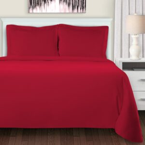 superior extra soft all season 100% brushed cotton flannel solid bedding duvet cover set - burgundy, twin size