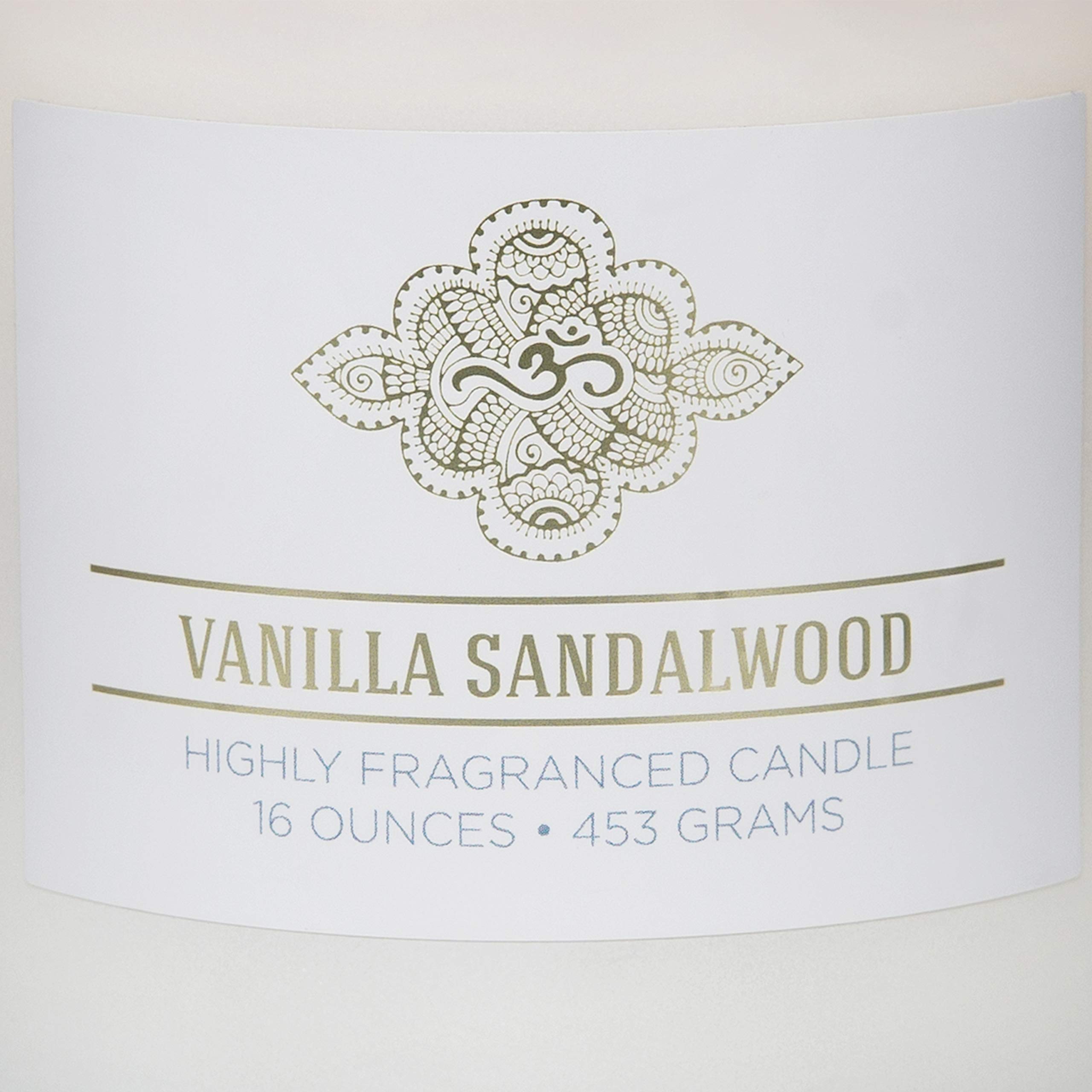 Vanilla Sandalwood Scented Jar Candle, Wellness Collection, Relaxing Aromatherapy Candle, 2 Wick White Jar Soy Blend Wax Candle for Home, 60hr Burn, 16 oz - USA Poured