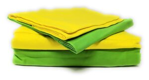 tache 6 pc cotton reversible solid yellow & green lemon lime duvet cover set, cal king