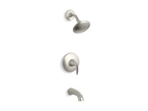 kohler ts45104-4-bn rite-temp® bath & shower valve trim with lever handle, spout & 2.5 gpm showerhead