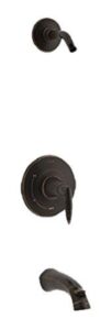 kohler tls45104-4-2bz alteo rite-temp® bath & shower valve trim with lever handle & spout, less showerhead oil-rubbed bronze