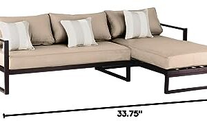 Serta Modern Outdoor Patio Furniture Collection with Bronze Metal Frame Finish, Sectional