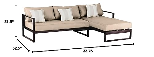 Serta Modern Outdoor Patio Furniture Collection with Bronze Metal Frame Finish, Sectional