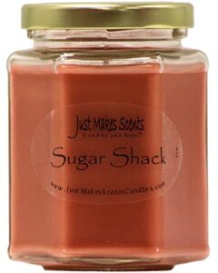 sugar shack (maple, bourbon & gunpowder) blended soy candle by just makes scents