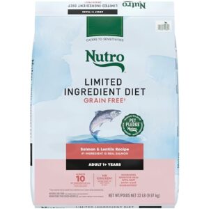 nutro limited ingredient diet dry dog food, salmon & lentils recipe, 22 lbs.