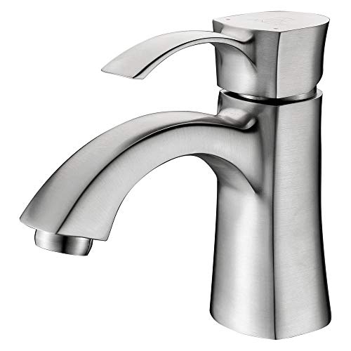 ANZZI Alto Single Hole Single Handle Bathroom Sink Faucet cUPC Brushed Nickel Deck Mounted Bathroom Faucet Lavatory Faucet One Hole Installation (L-AZ012BN)