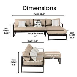 Serta Modern Outdoor Patio Furniture Collection with Bronze Metal Frame Finish, Sectional