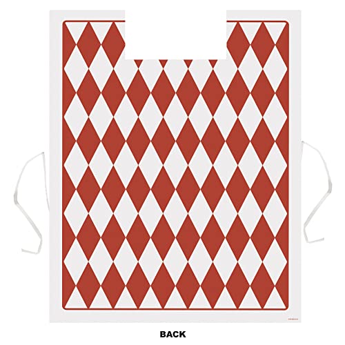 Beistle 60042, 3 Piece Plastic Card Suit Vests, One Size, Red/White