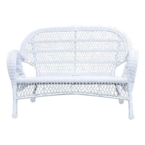 jeco wicker patio loveseat in white