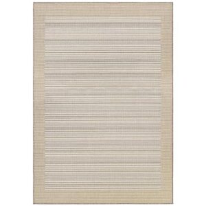 couristan monaco outdoor area rug - bowline 3'9" x 5'5" rectangle in cocoa natural and ivory color, hose washable, pet friendly, patio and home decor