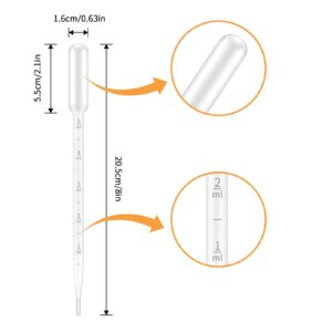 100 Pcs 5ML Plastic Transfer Pipettes for Essential Oils,Liquids,Graduated