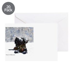 CafePress Scottish Terrier Christmas Greeting Card (20-pack), Note Card with Blank Inside, Birthday Card Glossy