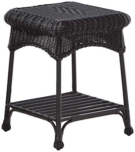 Jeco 3 Piece Rocker Wicker Chair Set, Black