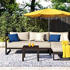 Serta Modern Outdoor Patio Furniture Collection with Bronze Metal Frame Finish, Sectional