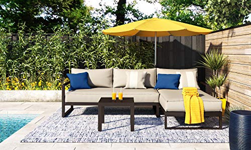 Serta Modern Outdoor Patio Furniture Collection with Bronze Metal Frame Finish, Sectional