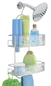 interdesign shower caddy 21.8 in. h x 10.3 in. w x 5.5 in. l stainless steel clear metal