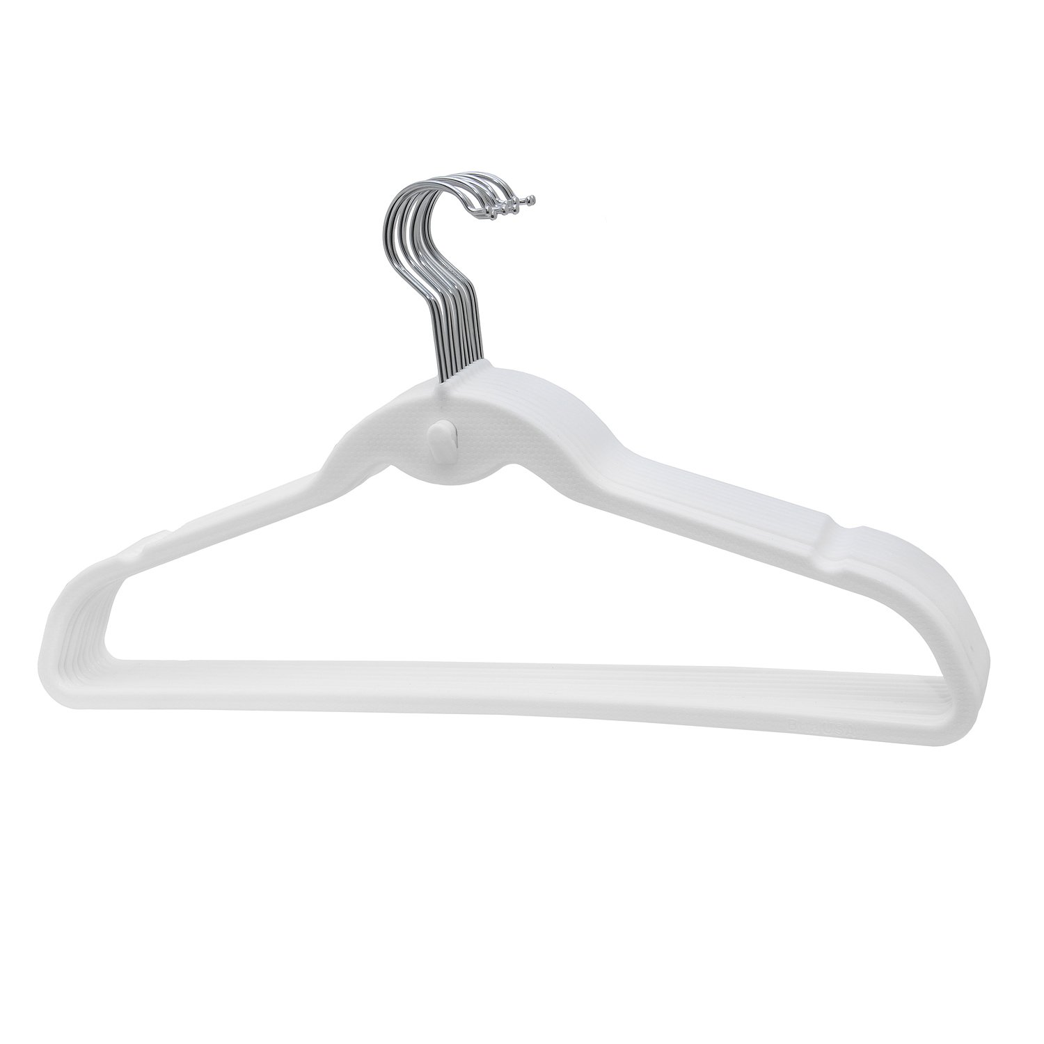 BriaUSA Cascade Hangers White Steel Swivel Hooks -Slim, Sturdy Saves You Extra Space - Box of 20