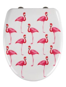 wenko" flamingo toilet seat, duroplast multi-colour, 38 x 45 x 10 cm