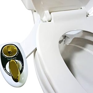 Boss Bidet Bold White Gold – Non electric bidet attachment for your toilet seat – Water Sprayer, Save your Money on toilet paper and Reduce Waste