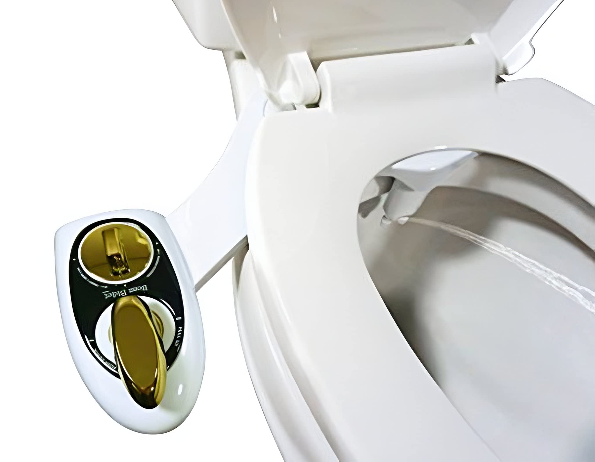 Boss Bidet Bold White Gold – Non electric bidet attachment for your toilet seat – Water Sprayer, Save your Money on toilet paper and Reduce Waste