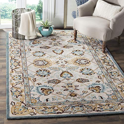 SAFAVIEH Antiquity Collection 3' x 5' Peacock / Blue AT812B Handmade Traditional Oriental Premium Wool Area Rug