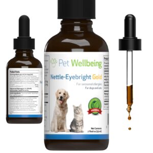 pet wellbeing nettle-eyebright gold for cats - vet-formulated - seasonal allergies, hay fever, allergic rhinitis - natural herbal supplement 2 oz (59 ml)