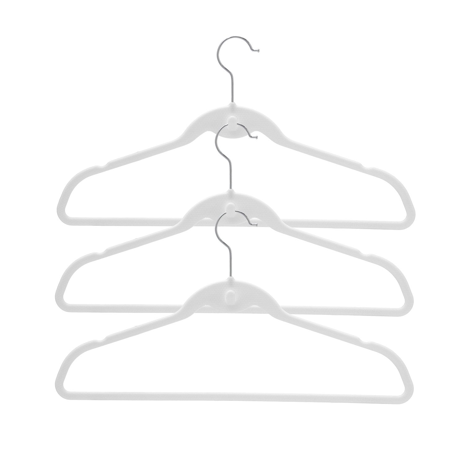 BriaUSA Cascade Hangers White Steel Swivel Hooks -Slim, Sturdy Saves You Extra Space - Box of 20