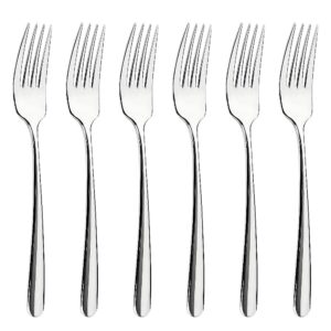 csinos dinner forks set,304 stainless steel forks table flatware for steak, salad, pasta, set of 6