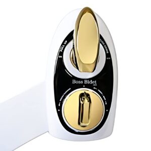 Boss Bidet Bold White Gold – Non electric bidet attachment for your toilet seat – Water Sprayer, Save your Money on toilet paper and Reduce Waste