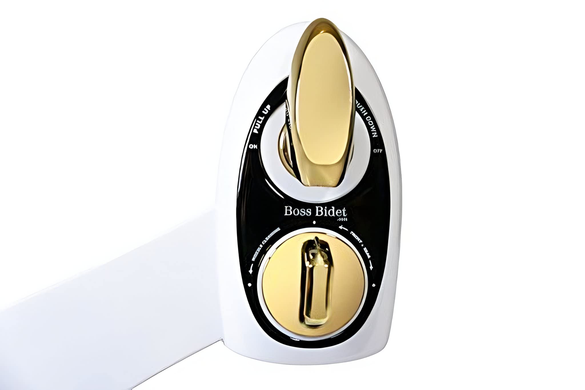 Boss Bidet Bold White Gold – Non electric bidet attachment for your toilet seat – Water Sprayer, Save your Money on toilet paper and Reduce Waste